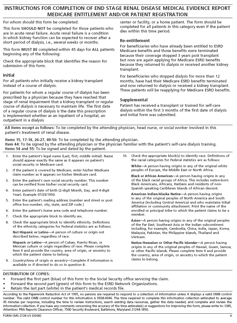 SSA - POMS: HI 00801.902 - CMS 2728-U3, End Stage Renal Disease Medical ...