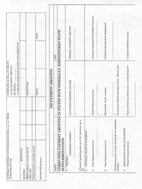 SSA - POMS: SI 02009.070 - SSA-8106/SSA-8106A SSI PAYMENT WORKSHEET ...