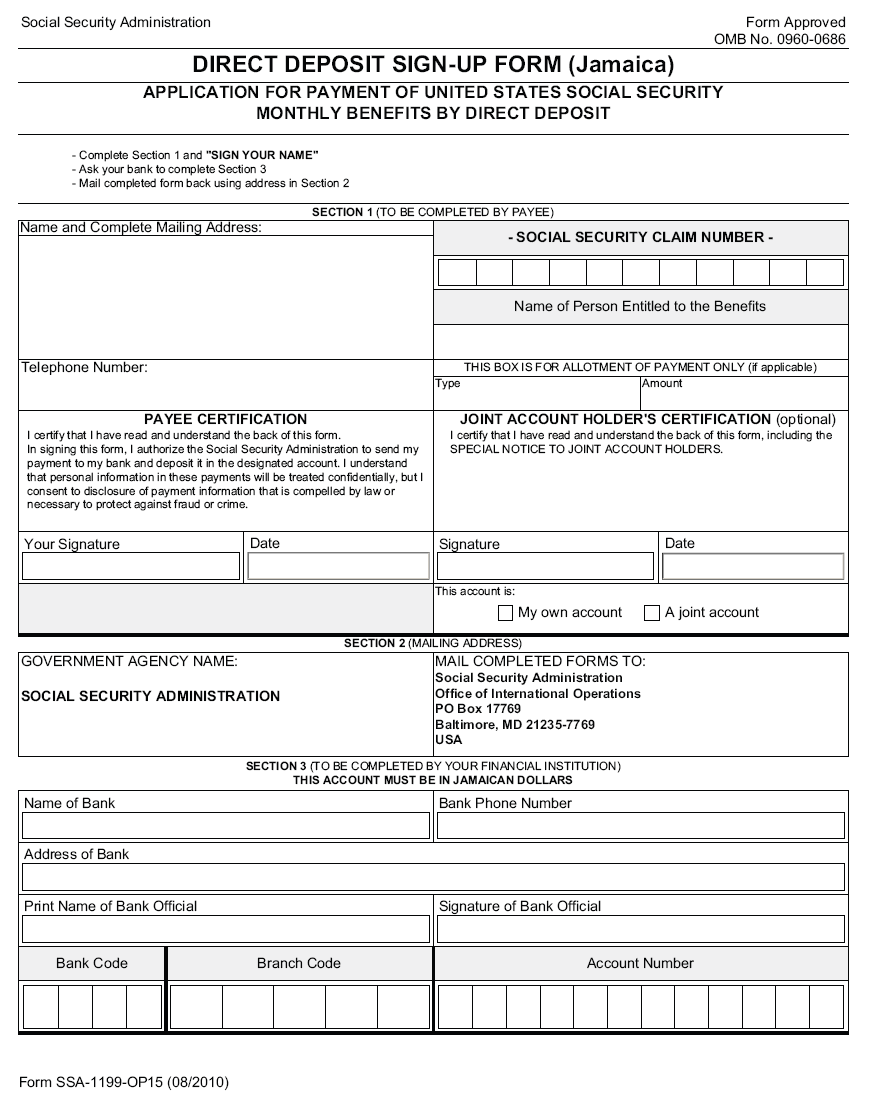 SSA - POMS: GN 02402.326 - Coding Jamaican Bank Data for the Master Beneficiary Record (MBR ...