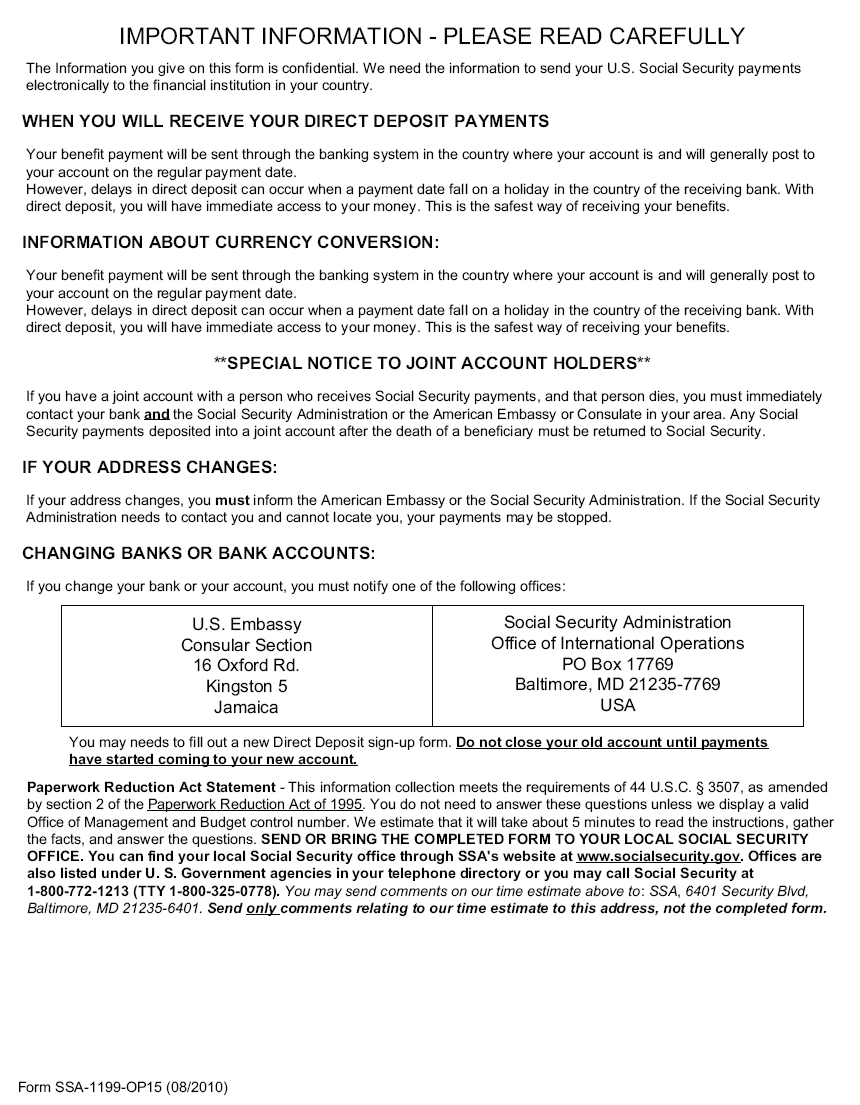 SSA - POMS: GN 02402.326 - Coding Jamaican Bank Data for the Master Beneficiary Record (MBR ...