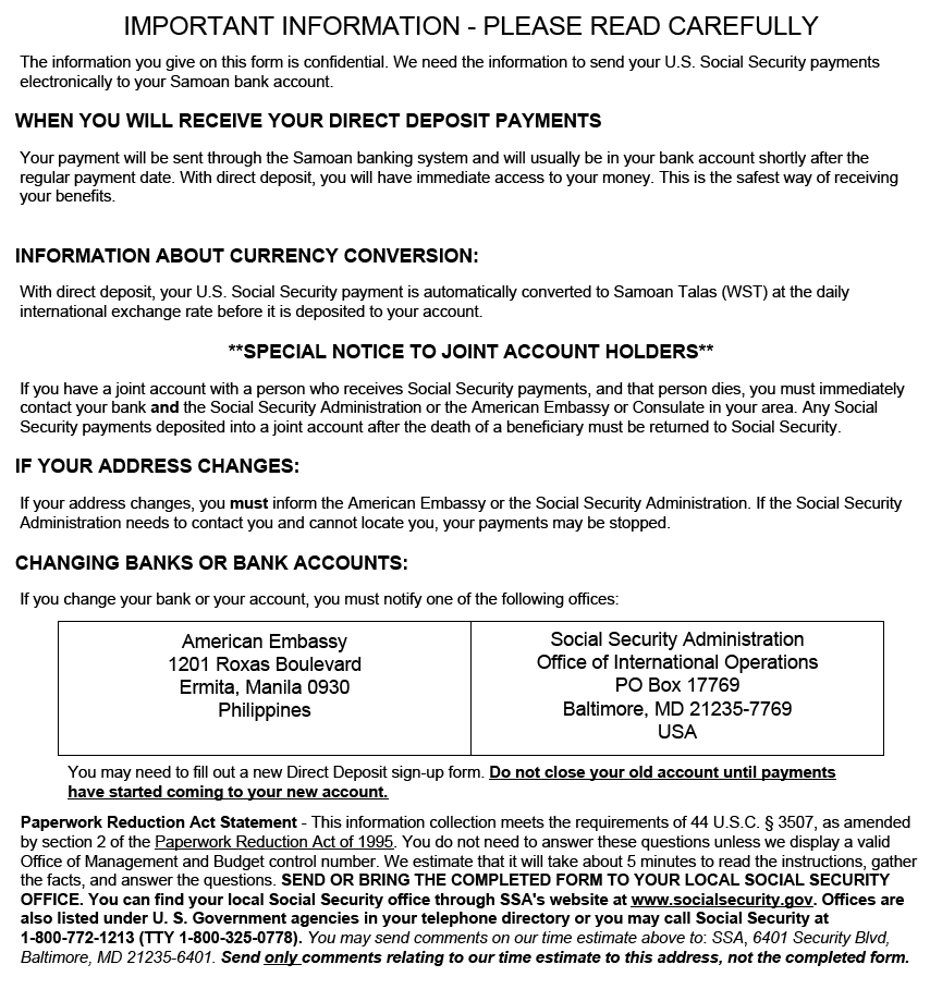 SSA - POMS: GN 02402.353 - Coding Samoan Bank Data on the Master Beneficiary Record (MBR) - 02 ...