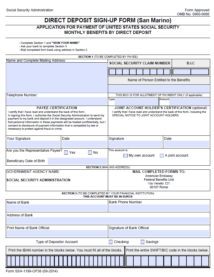 SSA - POMS: GN 02402.368 - Coding San Marino Bank Data on the Master Beneficiary Record (MBR ...