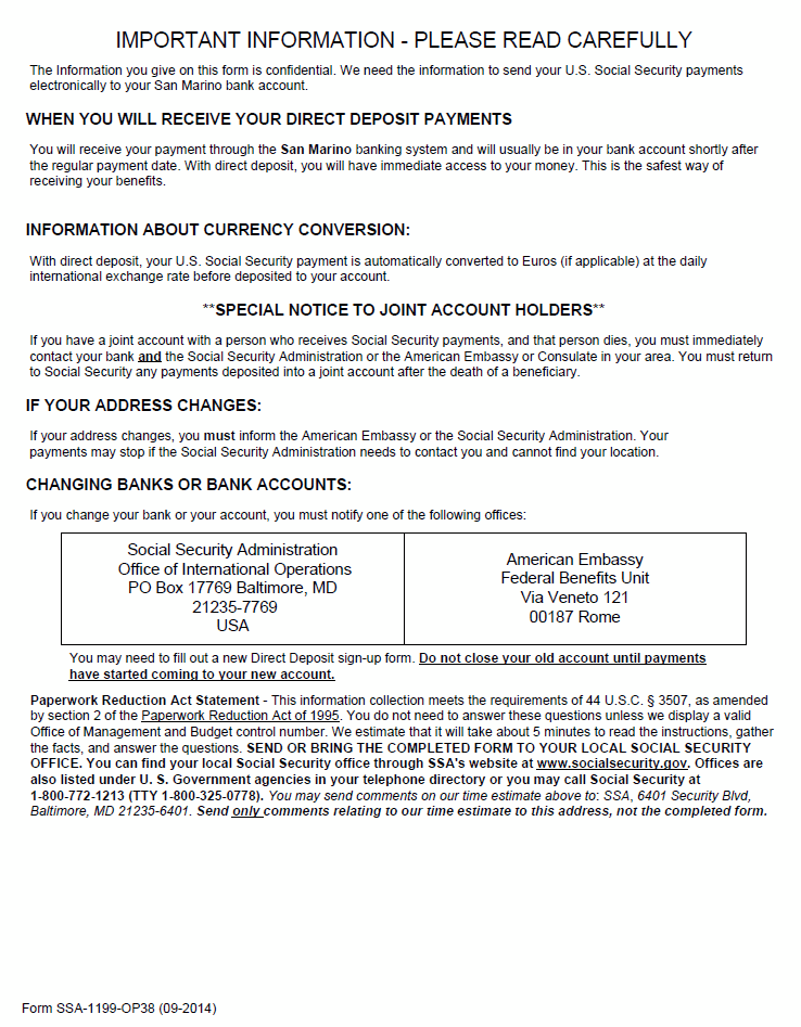 SSA - POMS: GN 02402.368 - Coding San Marino Bank Data on the Master Beneficiary Record (MBR ...