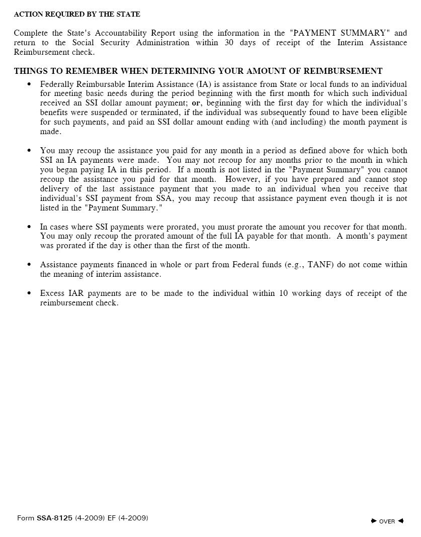 SSA - POMS: SI 02003.050 - Exhibits of Forms SSA-8125 and SSA-L8125-F6 for Exception Cases and ...